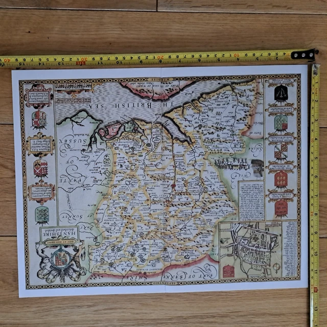 TUDOR MAP OF Hampshire by John Speed £3.99 - PicClick UK