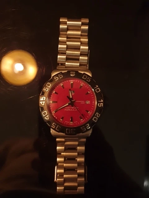 TAG HEUER FORMULA 1 WAH1112 Red dial Stainless Steel Swiss Quartz Watch ...