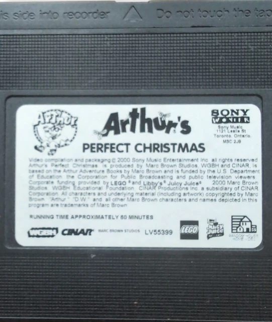 ARTHURS PERFECT CHRISTMAS VHS 2000 Arthur DW Cinar PBS Animated $5.00 ...