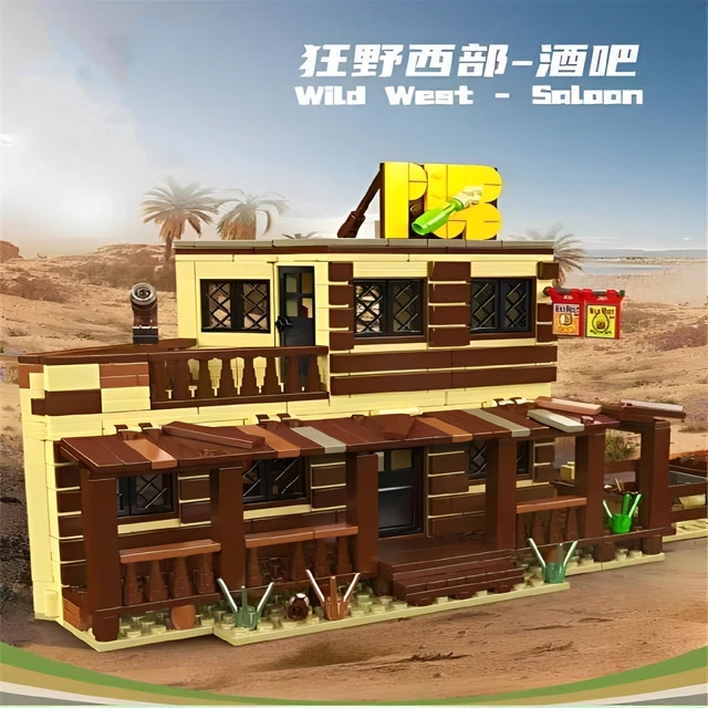 MOULD KING BRICK Set Wild West Saloon 800+ Building Block No Box ⭐⭐⭐⭐⭐ ...