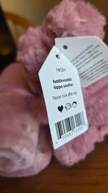 JELLYCAT FUDDLEWUDDLE HIPPO Soother Comforter Baby Blanket. BNWT ...