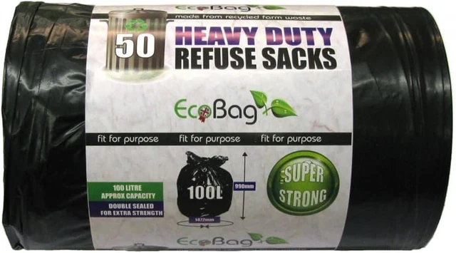 ECOBAG - 100 Pack Extra Strong Heavy Duty 50 count (Pack of 1), 33 ...