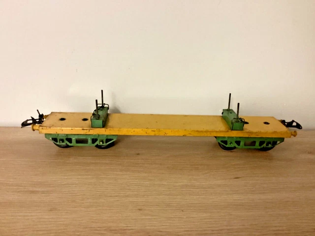 HORNBY O GAUGE 1933-39 NO.2 BOGIE TIMBER WAGON. Yellow/Green £25.36 ...