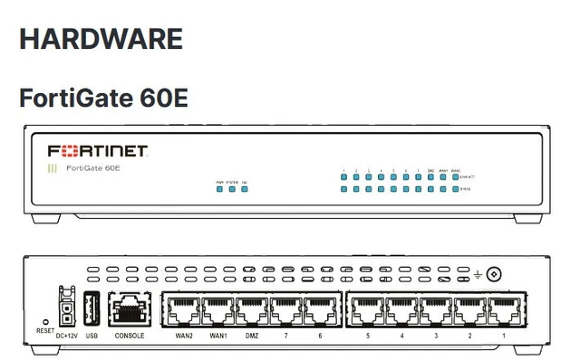 FORTINET FORTIGATE-60E FIREWALL Security Appliance With Power Supply ...