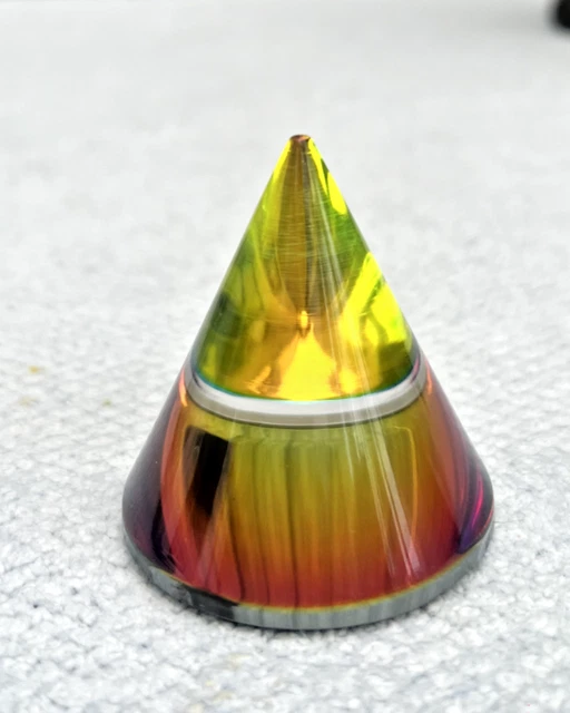PRISMATIC CONE SHAPED Crystal Glass Paperweight £10.80 - PicClick UK