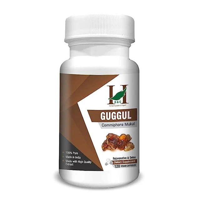 H&C HERBAL GUGGUL / Commiphora Mukul Capsules Pour Santé (120 Capsules ...