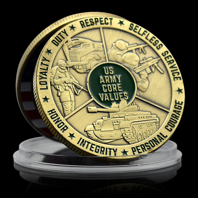 CHALLENGE COIN OF US Military Army Core Values Honor/Respect Badge ...