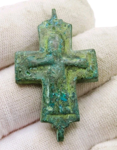 AMULETTE EN BRONZE antique romaine/byzantine en forme de croix TB EUR ...