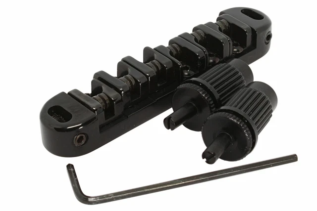 LOW PROFILE ROLLER Bridge Tune-o-Matic für Epiphone Gitarren - M8 Pfosten - schwarz EUR 19,04 ...