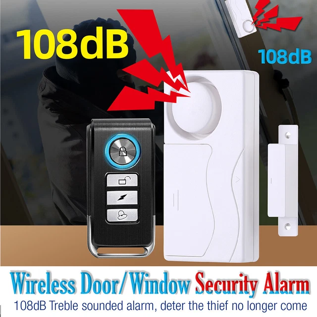 SECURITY WIRELESS REMOTE Control Magnetic Sensor Door Window Burglar ...