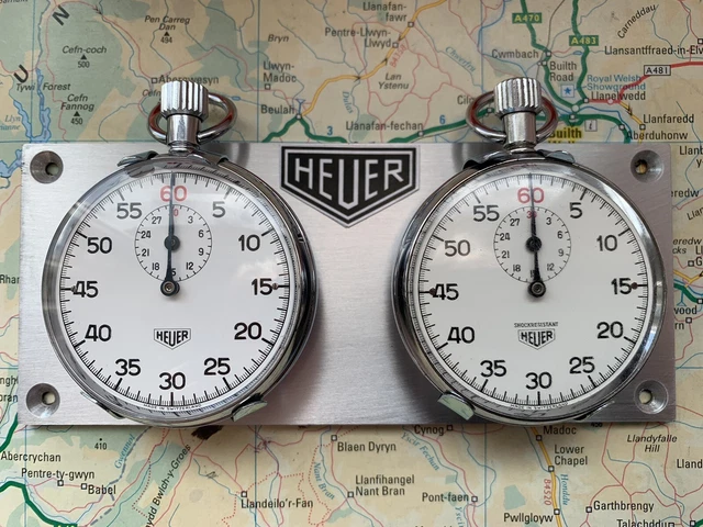 VINTAGE HEUERSTOPWATCH PANEL Heuer Chronometers Dashboard Rally Timer ...