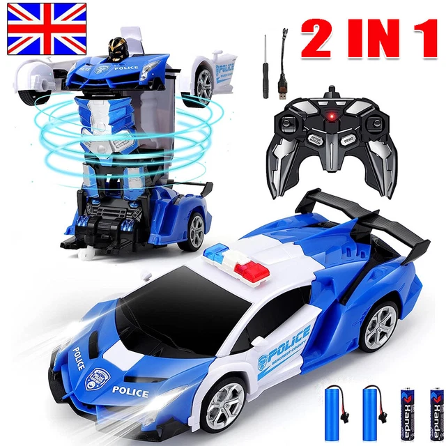 TRANSFORM RC ROBOT Police Car Remote Control 2 IN 1 Kids Boys Toys Xmas ...
