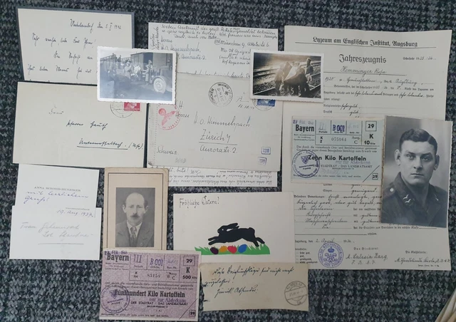 ORIGINAL GERMAN WW2 Bundle Letter MUNICH 1946Photos+pre/post Ww2 Docs ...