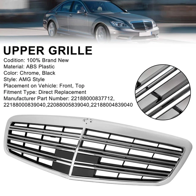 AMG STYLE FRONT Grille Grill Fit Mercedes Benz S-Class W221 S550 S600 ...