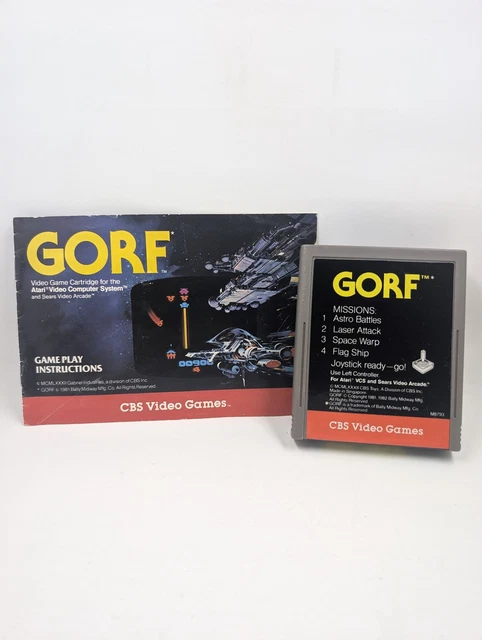 GORF ATARI 2600 1982 CBS Game Cartridge with Original Manual Tested ...