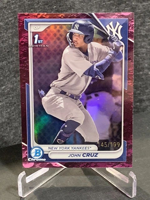 JOHN CRUZ 2024 Bowman FUSCHIA LAVA/199 1° Cromo Yankees BCP-77 SP EUR ...
