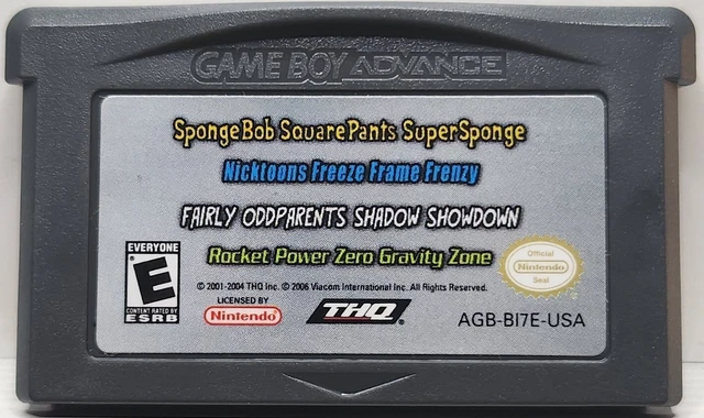 SPONGEBOB SQUAREPANTS SUPERSPONGE Nicktoons Freeze Frame Game Boy ...