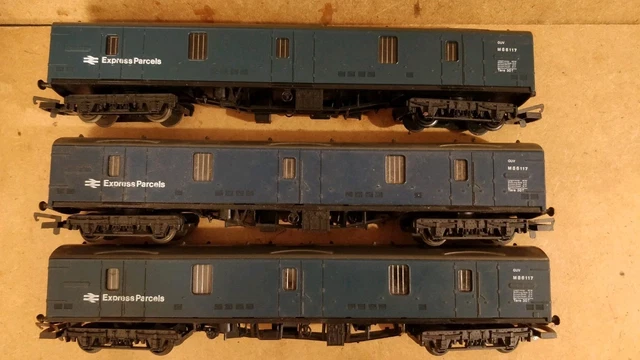 3 LIMA BR blue Express Parcels GUV parcel Coaches for 00 Gauge Train ...