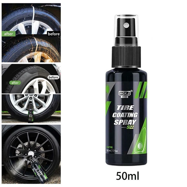 TIRE GLOSS PAINT Spray Polish AUTO-S22-50ML Anti-Cracking Car Tires ...