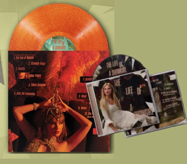 TAYLOR SWIFT- THE life of a showgirl Orange Vinyl & CD Bundle $220.00 ...