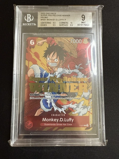 ONE PIECE TCG Monkey D. Luffy P-001 Super Pre Release Winner Promo BGS 9.0 EUR 1.499,00 ...