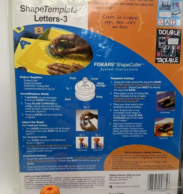 FISKARS SHAPE TEMPLATE LETTERS-3; Letters Uppercase Letters & Numbers ...