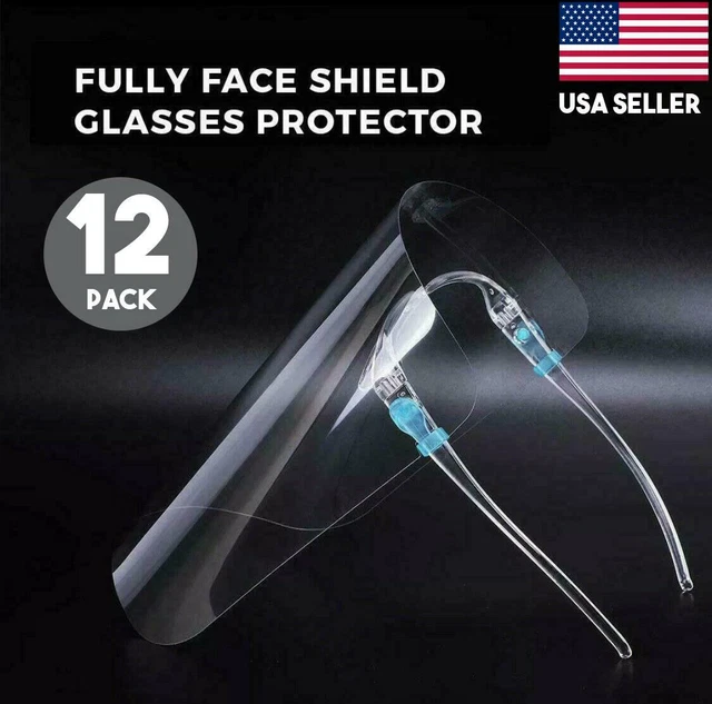 SAFETY FACE SHIELD Protection Cover Guard Non-Medic Reusable Glasses Pack Of 12 EUR 25,45 ...