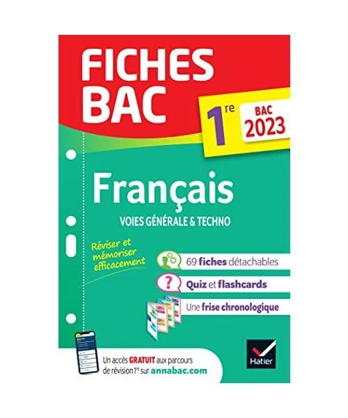 FICHES BAC FRANÇAIS 1re générale & techno Bac 2023: nouveau programme ...