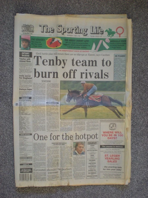 THE SPORTING LIFE Newspaper June 2, 1993 Epsom Derby £8.99 - PicClick UK