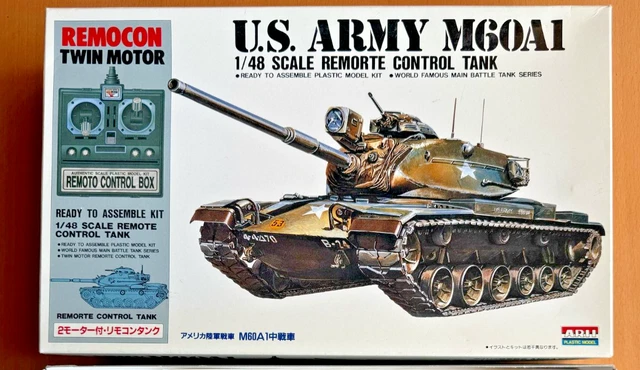 ARII PLASTIC MODELS. M60A1 1/48 Scale Remote Control Tank Kit NEW FREE ...