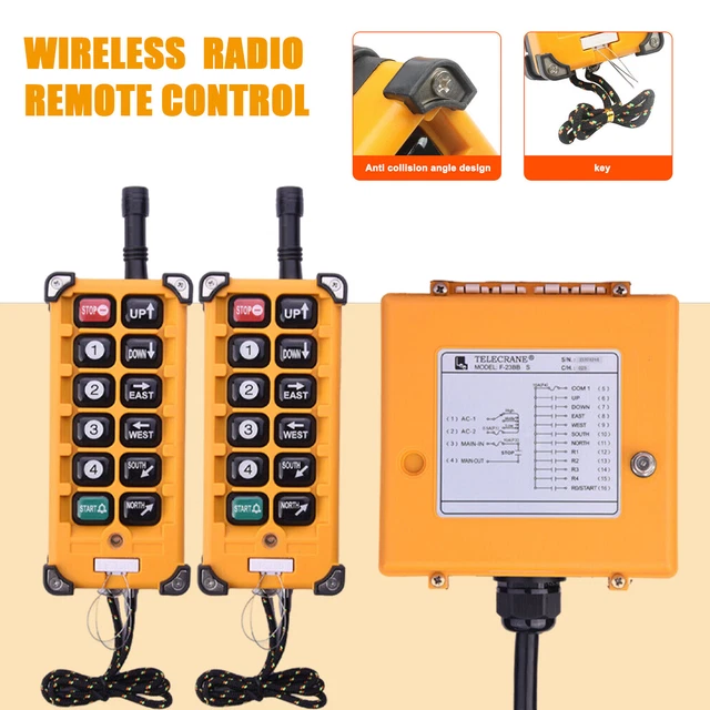HOIST INDUSTRIAL WIRELESS Radio Remote Control Crane Lift Switch AC DC ...