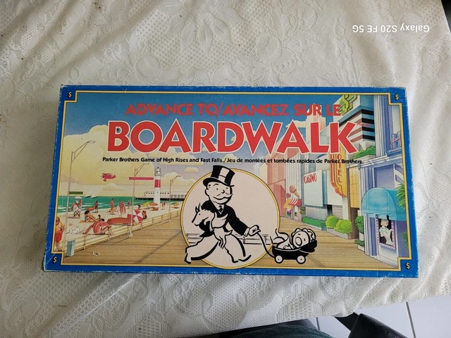 VINTAGE ADVANCE TO Boardwalk Game 1985 Parker Brothers Monopoly Style ...