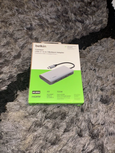 BELKIN CONNECT USB-C 4-in-1 Multiport Adapter Dock Brand New £15.00 - PicClick UK