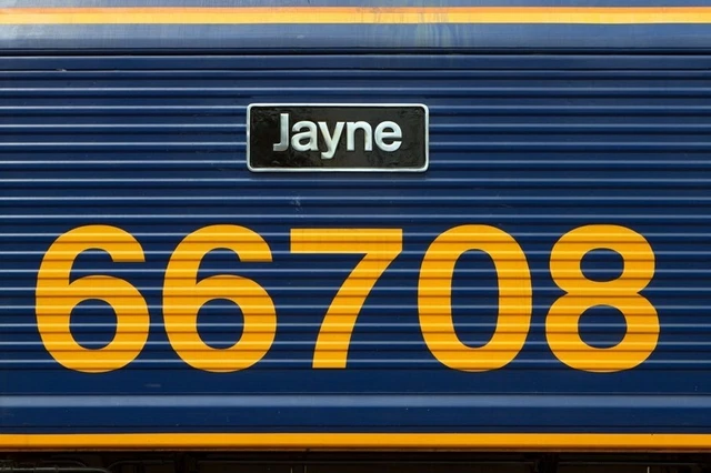 CLASS 66 GBRF 66708 'Jayne' photograph of nameplate £0.75 - PicClick UK