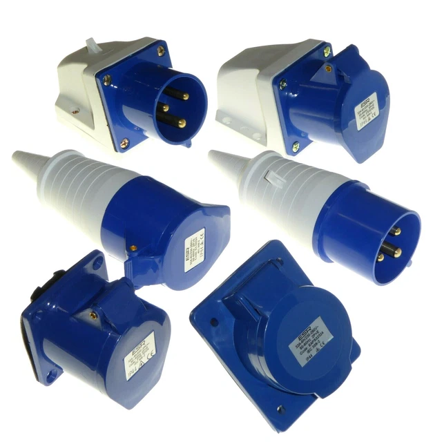32A 3 PIN Plug Socket Coupler IP44 2P+E 32 Amp 230v 240v Welder ...