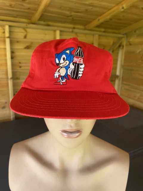 SONIC THE HEDGEHOG Coca Cola Soda Promotional Red Hat Cap Sega Genesis ...