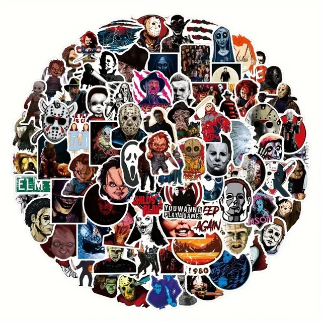 ASSORTED HORROR MOVIE Sticker Pack - 20 Pcs - Decals for Laptops Phones ...
