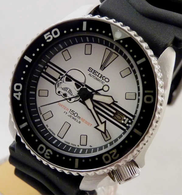SEIKO STAR WARS Stormtrooper White Automatic Scuba Divers Date Watch ...
