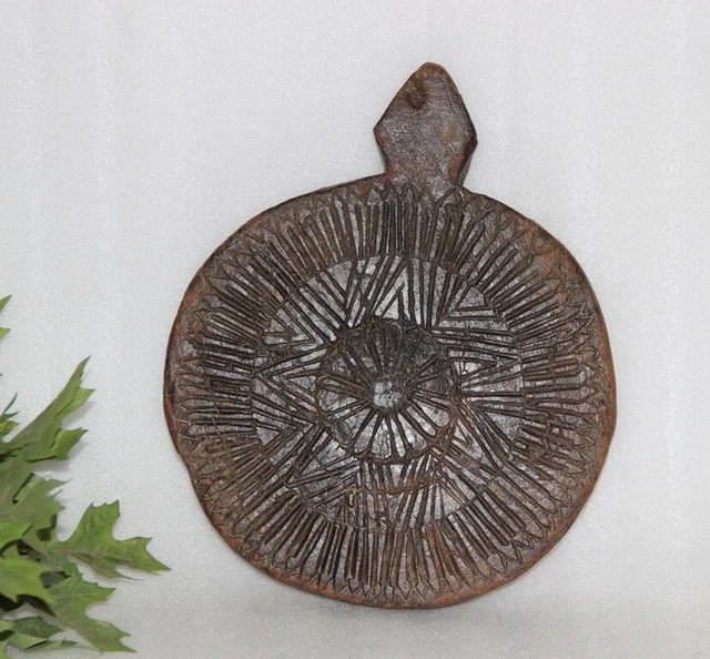 ANTICO DI LEGNO Chapati Pane per Rollare Piastra Originale Old Mano EUR ...