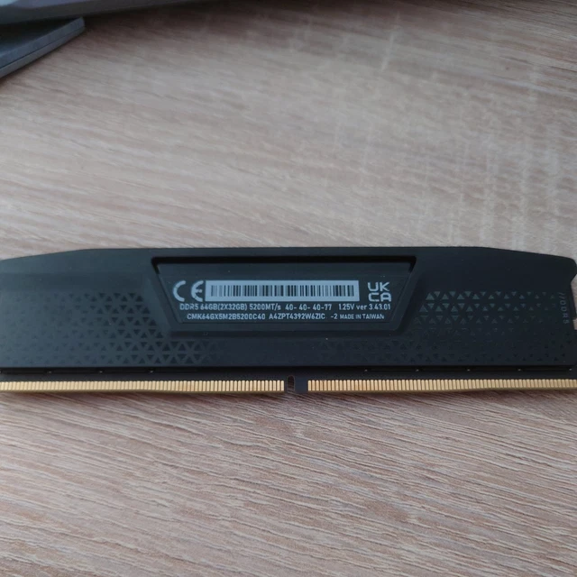 CORSAIR VENGEANCE DDR5 32GB 5200MHz C40 Desktop RAM – Stick 2 from 64GB ...