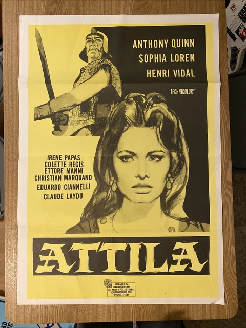 ATILLA - ANTHONY Quinn / Sophia Loren Vintage Litho Poster 102cm X 71cm ...