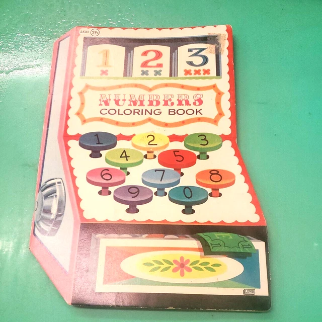 VINTAGE NUMBERS COLORING Book Copyright 1965 Samuel Lowe Rare Uncolored ...