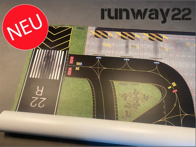 FLUGHAFEN LAYOUT MATTE 1:500, 200x100cm f. Flugzeugmodelle. z.b. f ...