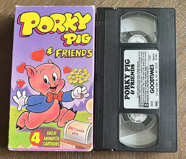 PORKY PIG & Friends 4 Animated Cartoons 1993 Vintage VHS “Free Shipping ...