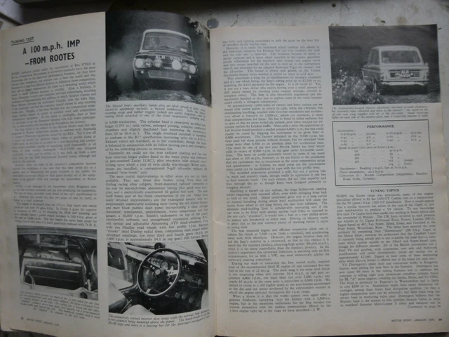 MOTORSPORT 70/01 PORSCHE 911 Hillman Imp Hunter Ford Zodiac Mk4 V6 ...