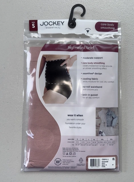 JOCKEY ESSENTIALS SMALL Core Body Smoothing HIGH WAIST Briefs Rose Pink ...