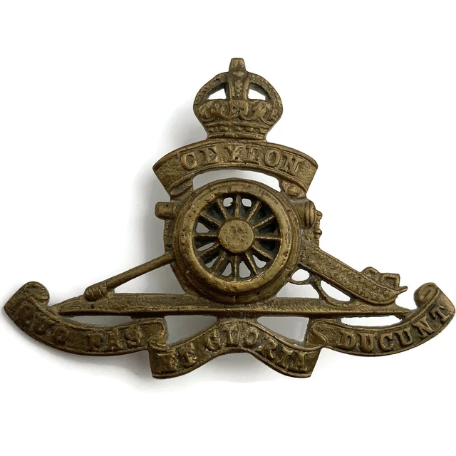 CEYLON ARTILLERY REGIMENT British Indian Colonial Cap Badge - Original ...
