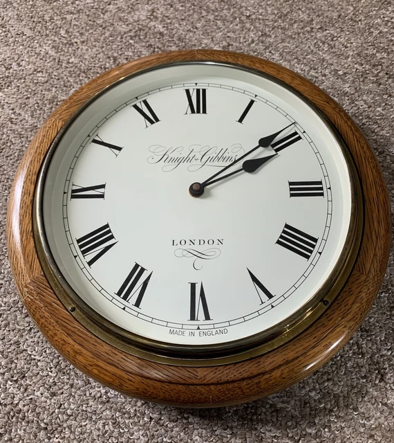 KNIGHT & GIBBINS Wooden Wall Clock London Made England Excellent ...