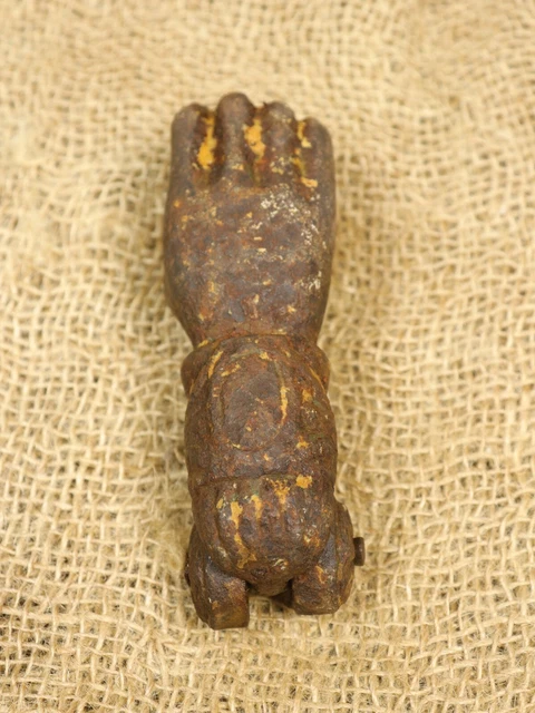 RARE VICTORIAN CAST Iron Door Knocker – Heavy Man’s Hand Grasping a ...