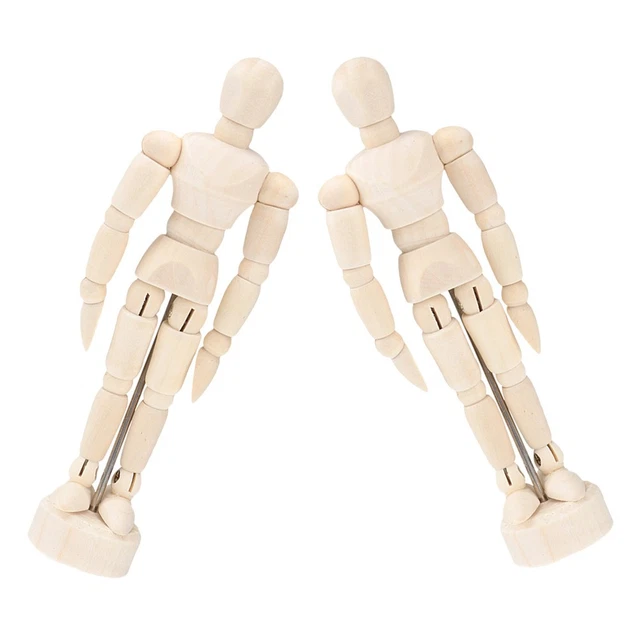 2 PCS MANNEQUIN Figure Blank Robot Models Graffiti Wooden Robots Artist ...